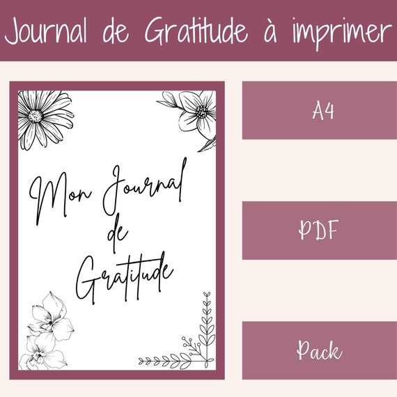 Journal De Gratitude à Imprimer Téléchargement Instantané - Etsy