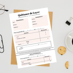 Quittance de loyer PDF à compléter - téléchargement instantané - Etsy ...