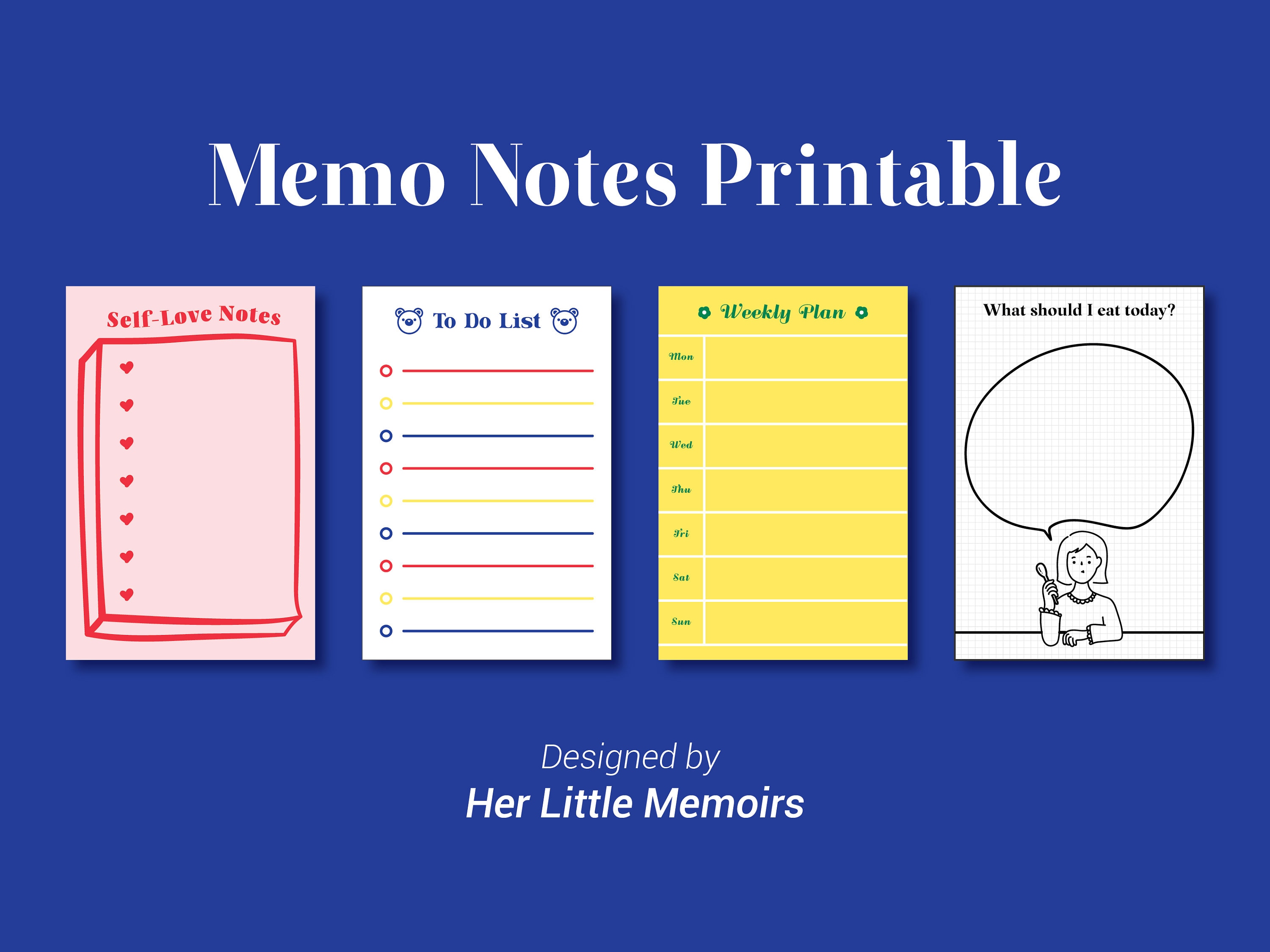 4 Printable Memo Sheets I Digital Download I Journal Sheets I - Etsy