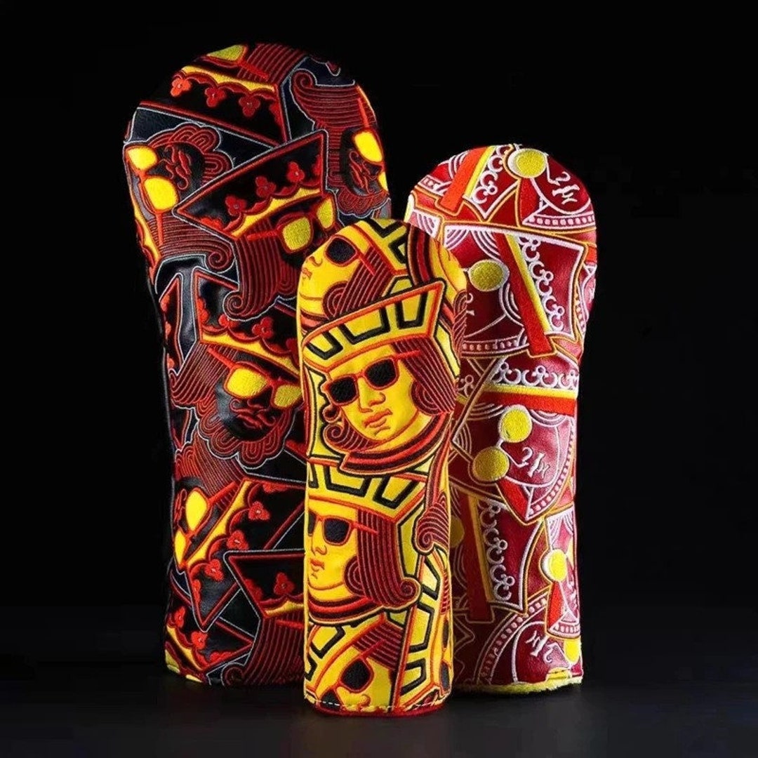 Kings and Queen Golf Head Cover Set Playing Card Theme Golf Head Covers ...