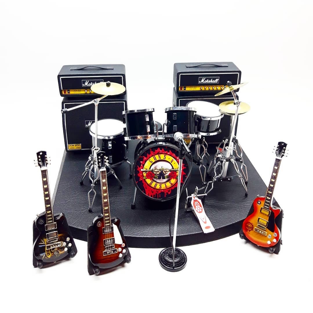 Miniature Slash Guitar And Drum SET Guns N' Roses Concert With ...