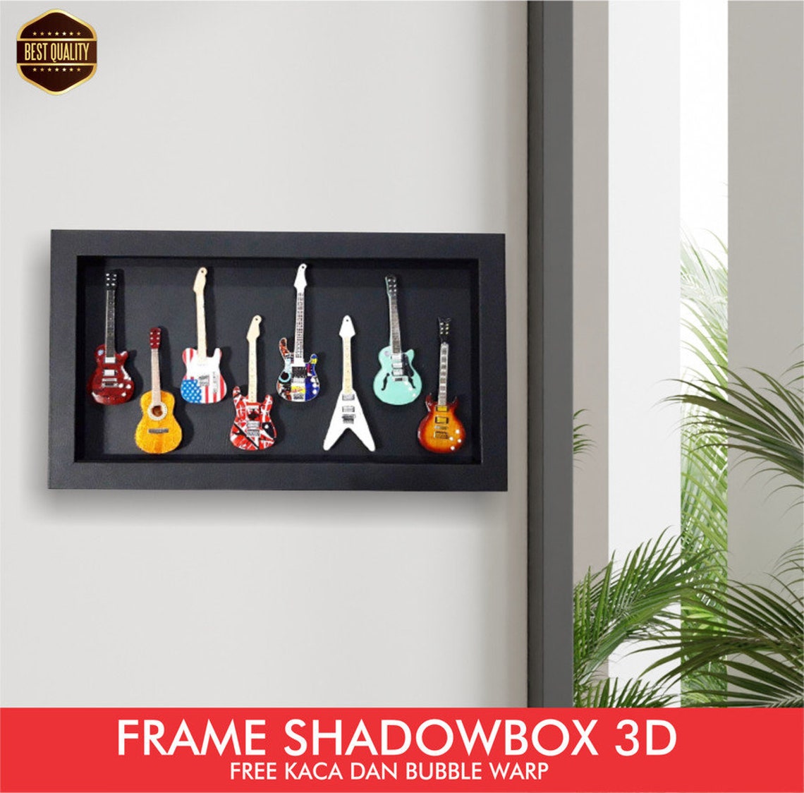 Shadow Box Frame Music Frame Miniature Guitar Contents 8 Pcs - Etsy