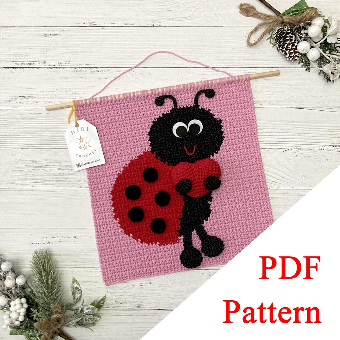 Ladybug Wall Hanging PDF PATTERN Crochet Wall Decor - Etsy