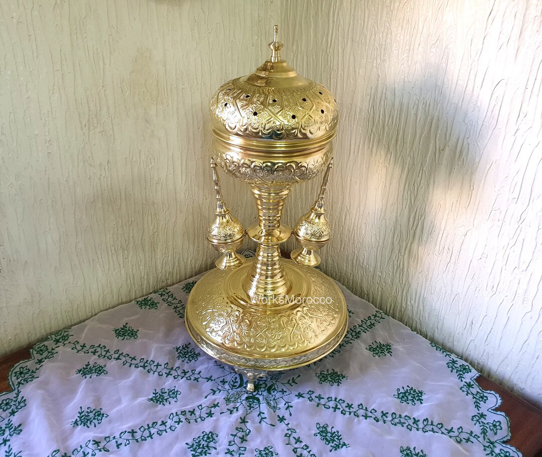 Moroccan Royal Luxurious Gold Brass Incense Burner Moroccan - Etsy