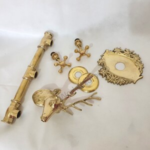 Unlacquered the Deer Wall Mount Faucet With Valve - Moroccan Brass Head ...