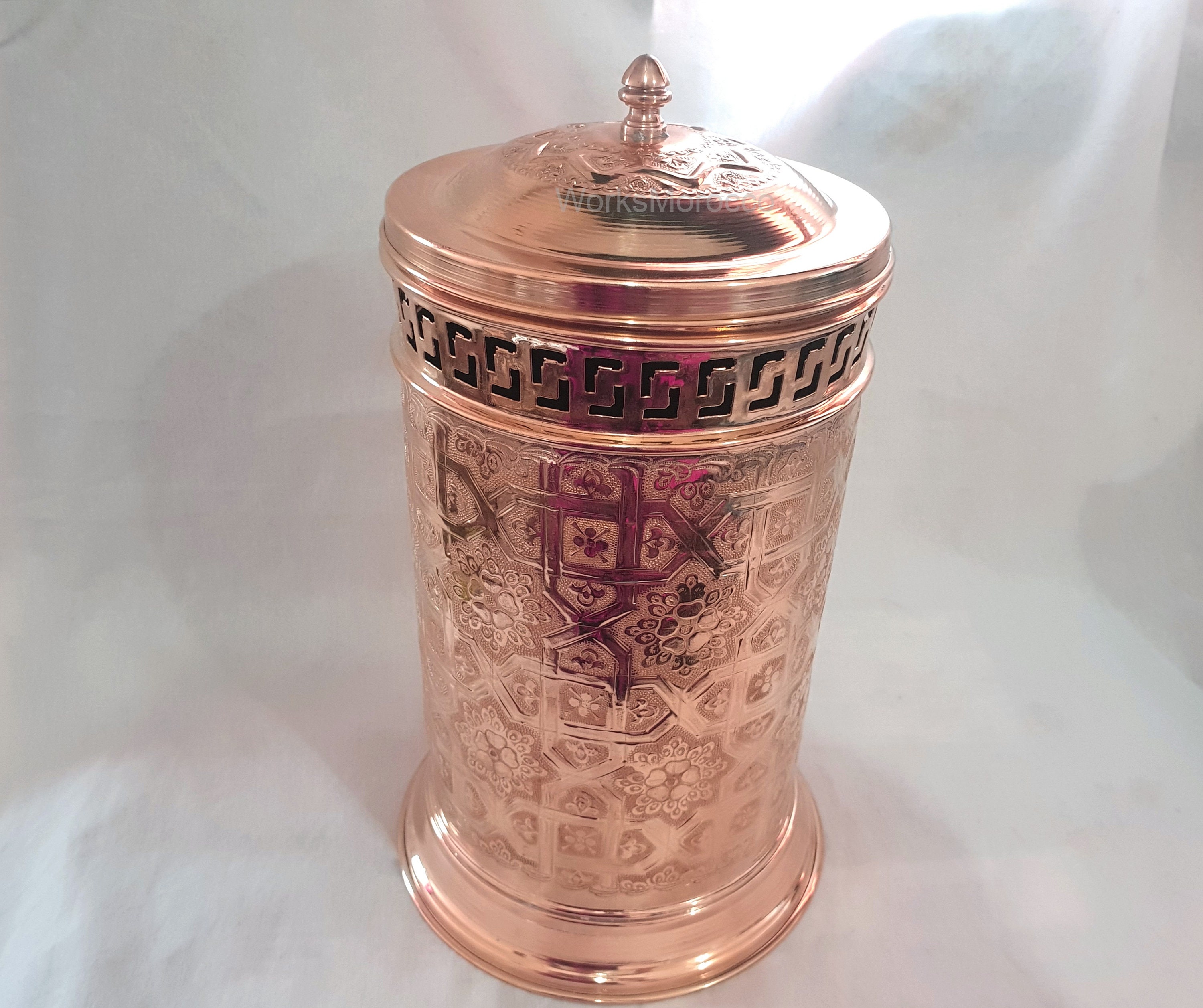 Copper Bathroom Storage Basket - Waste Paper Copper Trash Can - Toilet ...