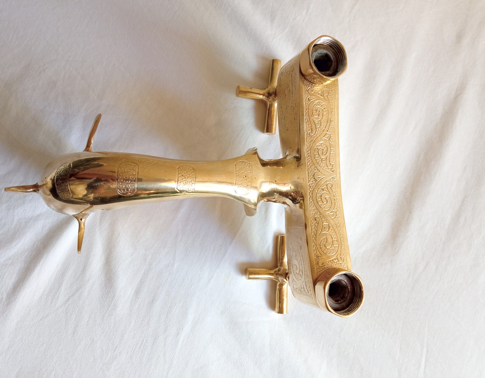 Brass Wall Mounted Bathroom Faucet - Fish Faucet - Wall Mount Faucet ...