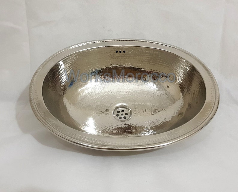 Oval Hammered Silver Sink, Bathroom Vanity Sink, Vessel Silver Sink ...