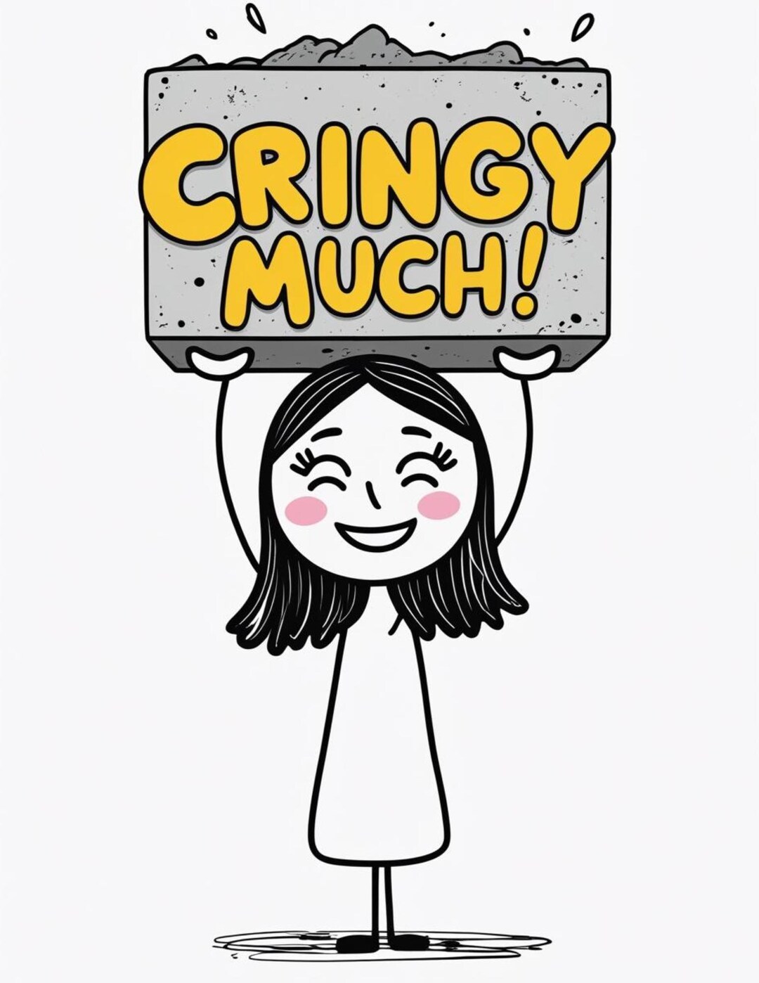 Funny Stick Figure Wall Art: Cringy Humor, Playful Cartoon (digital ...