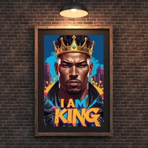 I AM KING Crown PNG Design: Urban Street Art Typography (digital ...