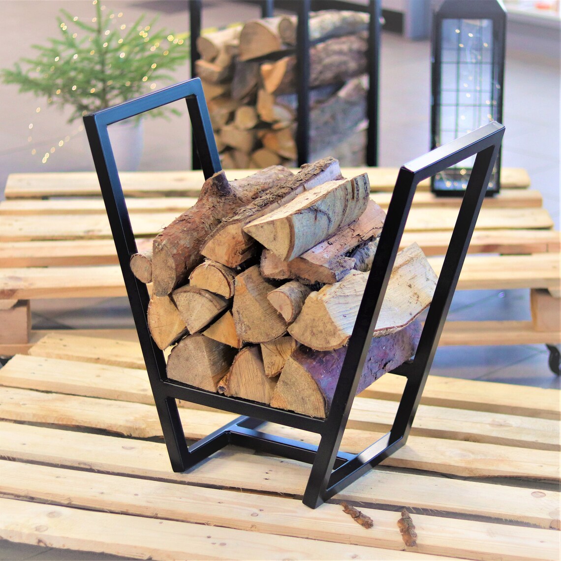 Firewood Rack V Shape Steel Metal Wood Rack Handmade - Etsy