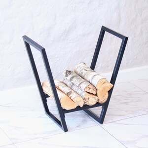 Firewood Rack V Shape Steel Metal Wood Rack Handmade Wood Stand for ...
