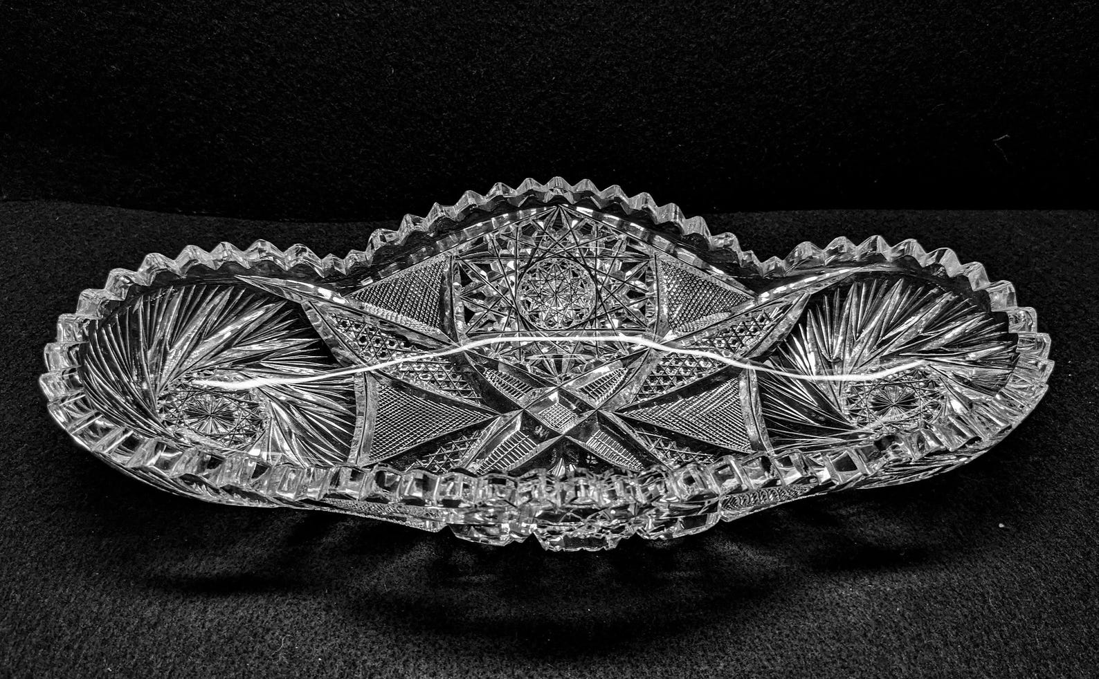 Antique American Brilliant Cut Glass Crystal Relish Dish - Etsy