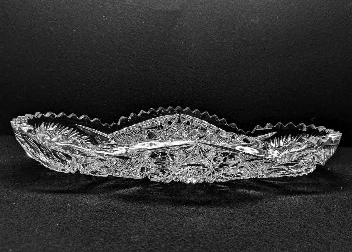 Antique American Brilliant Cut Glass Crystal Relish Dish - Etsy