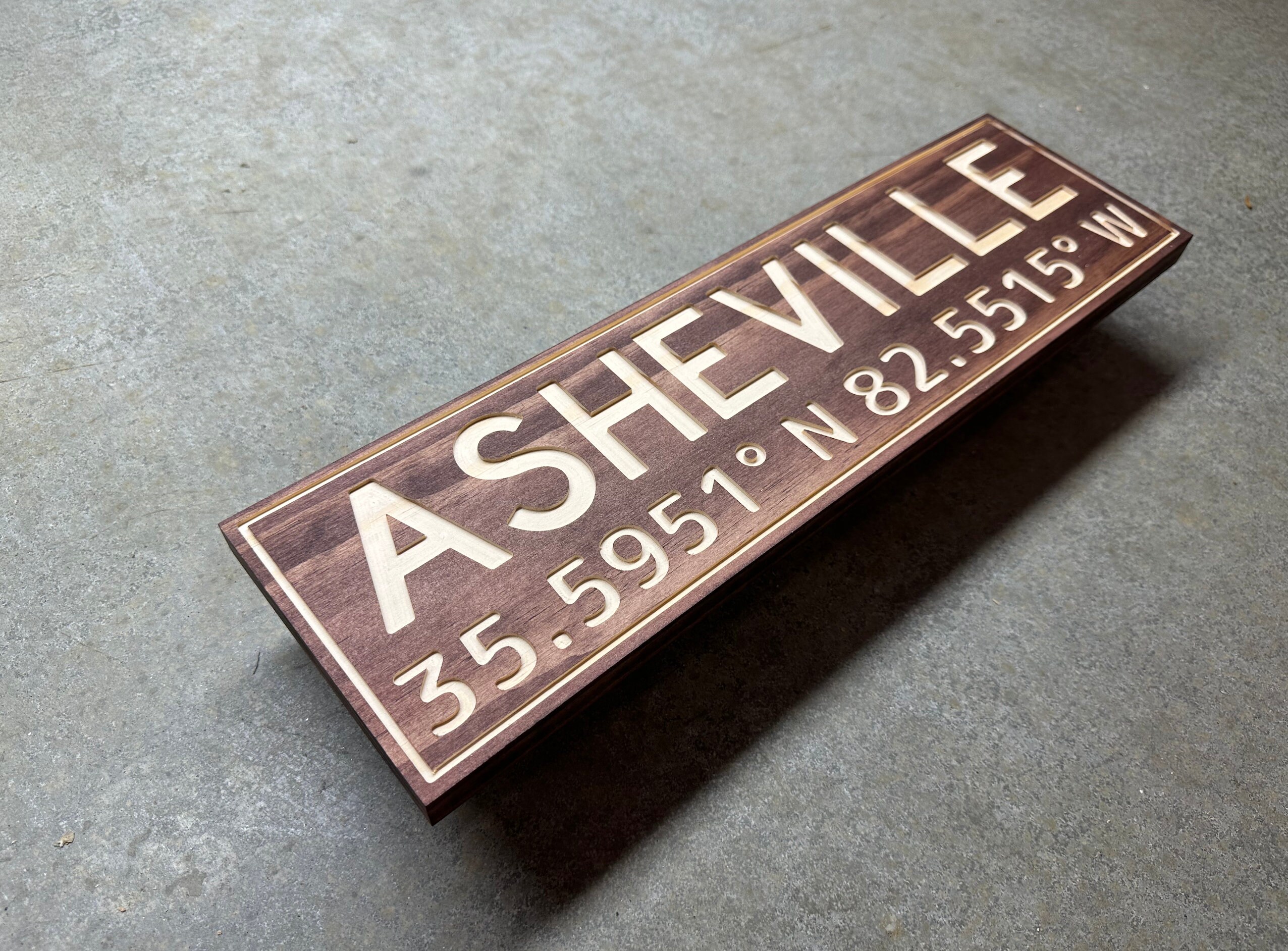 Personalized City Name Sign GPS Coordinates Latitude Longitude - Etsy