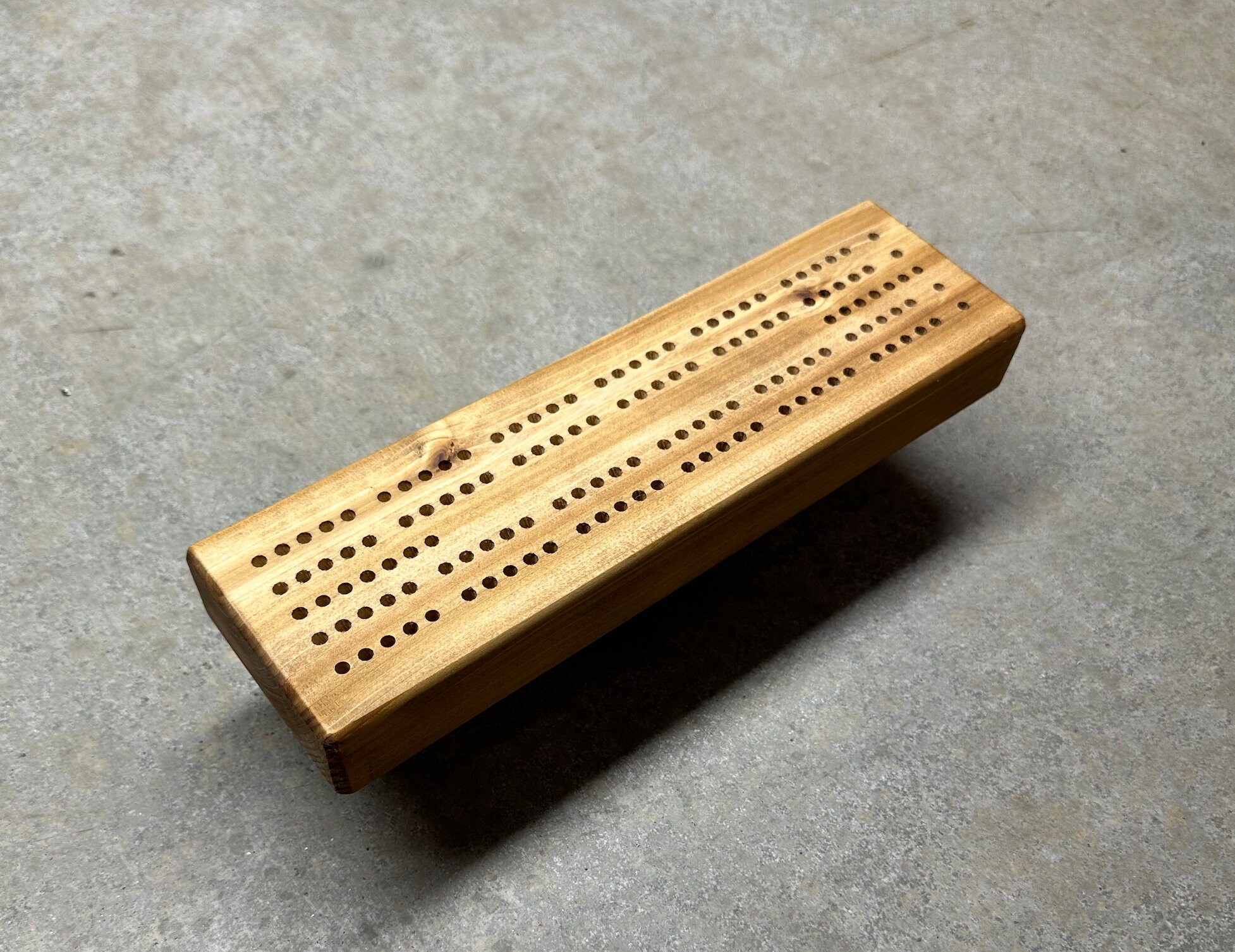 Cribbage Board Cedar, Simple, Two Player, Double Run, With Peg Storage ...