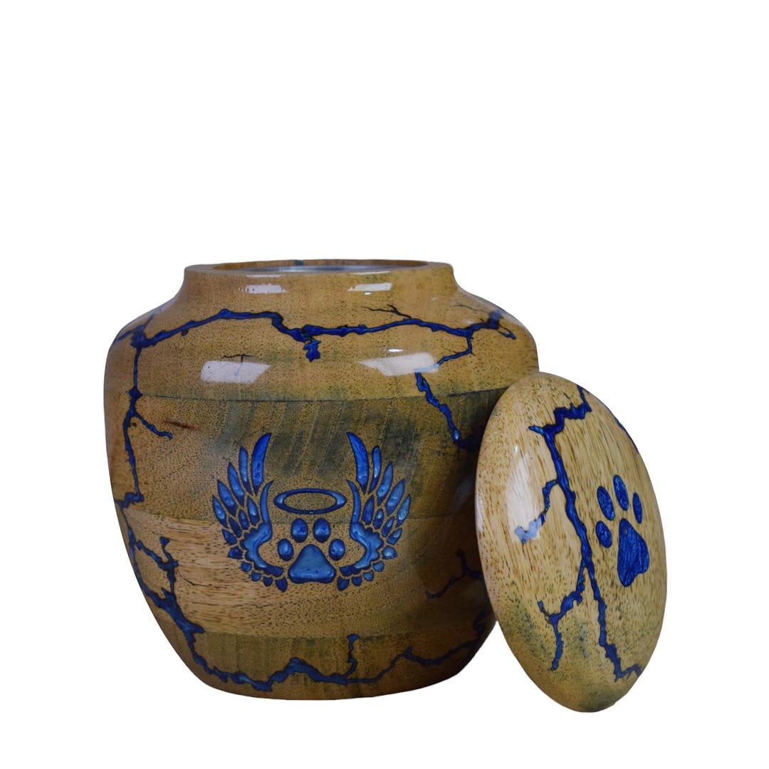 Custom Resin Paw Print Pet Urn | Elegant Handcrafted Dog Cremation Urn ...