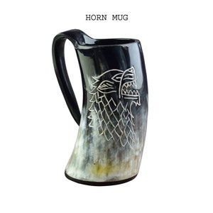 Viking Drinking Horn Mug Set Real Ox Horn for Hot or Cold - Etsy