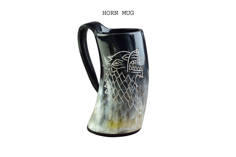 Viking Drinking Horn Mug Set Real Ox Horn for Hot or Cold - Etsy