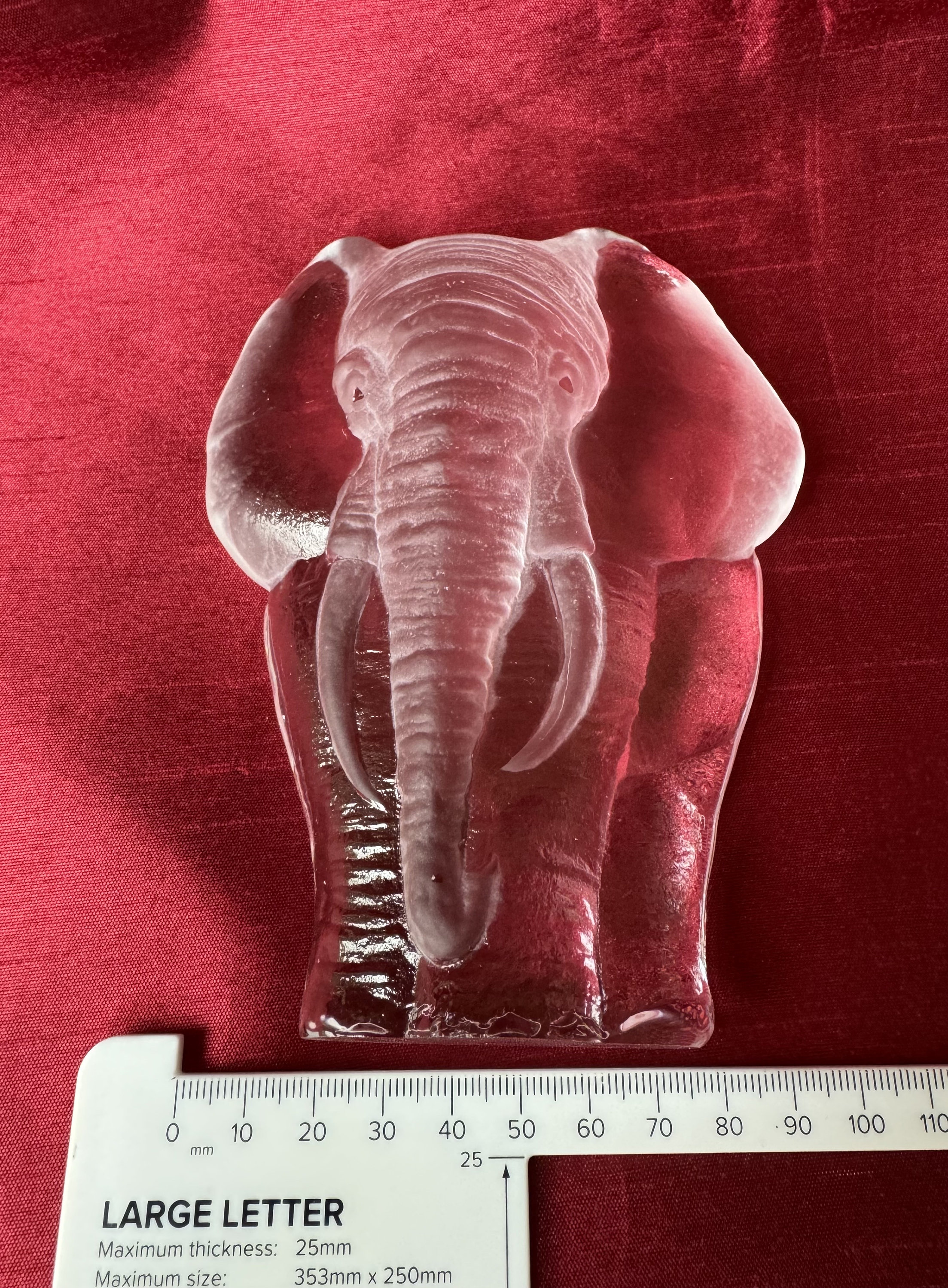 Vintage Art Glass Elephant Figurine Paperweight Ornament Crystal ...