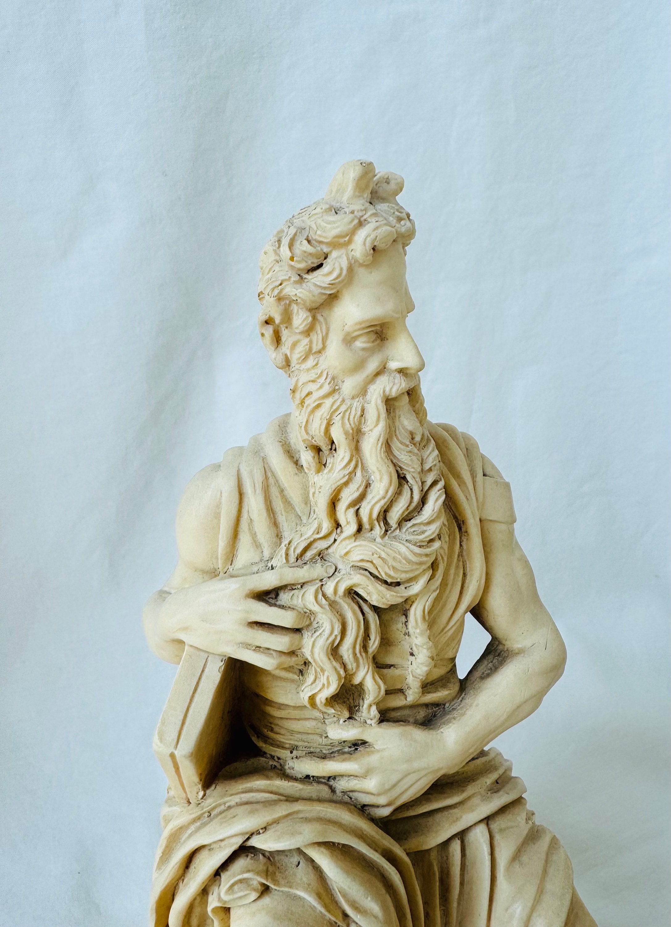 Gino Ruggeri Resin Sculpture of Moses Mose Signed Vintage Italian ...