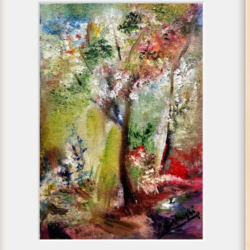 Arrival of Spring: Original Abstract Painting Round Painting - Etsy