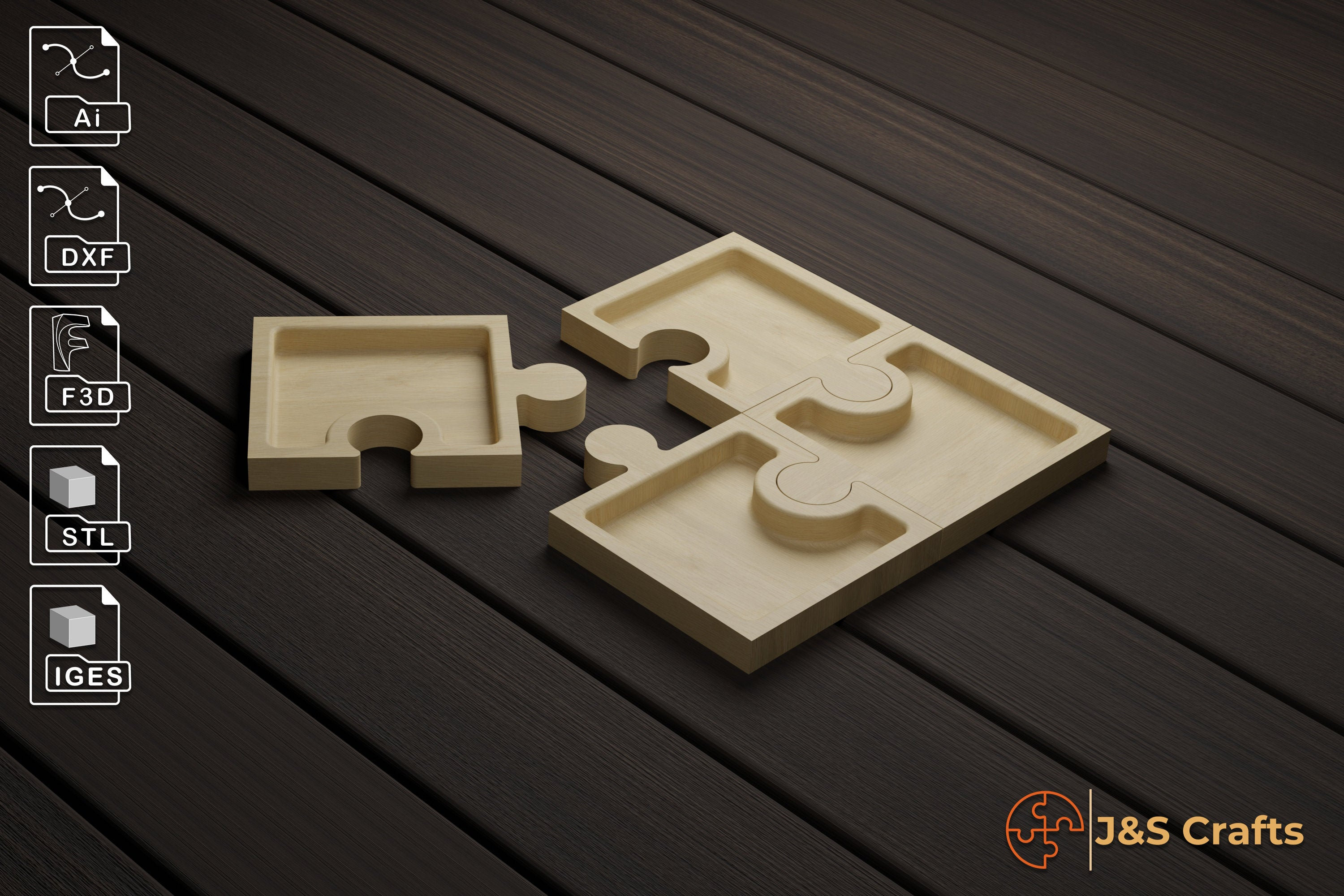 Wood Puzzle Tray V1 / CNC Cut File / 3D STL / DXF / Vector - Etsy