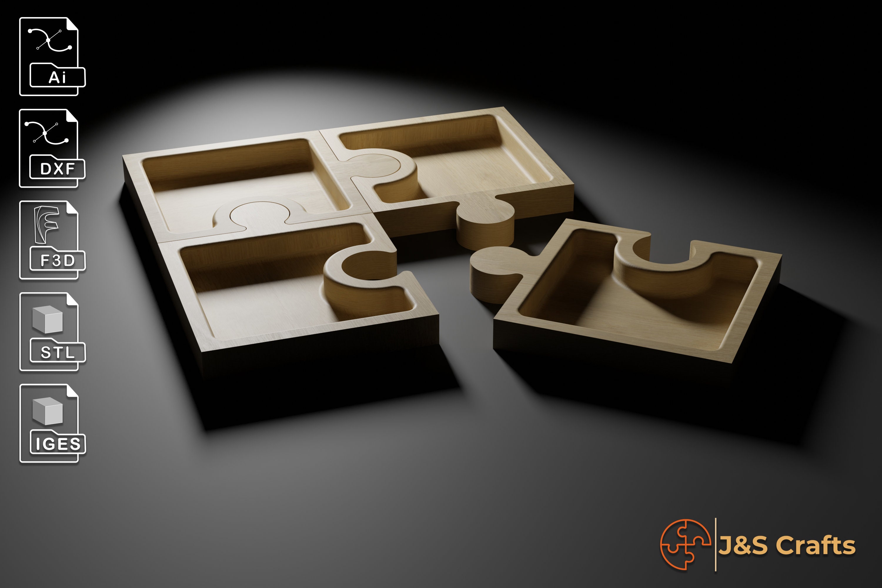 Wood Puzzle Tray V1 / CNC Cut File / 3D STL / DXF / Vector - Etsy