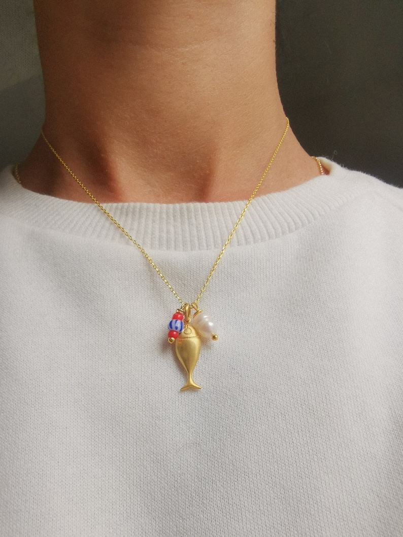 925 Sterling Silver Tiny Fish Necklace, Pisces Pendant, Summer Necklace ...