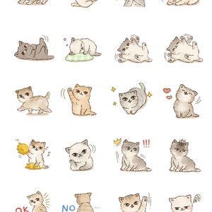 Cat Digital Stickers Happy Sticker Pack Digital Planner Sticker ...