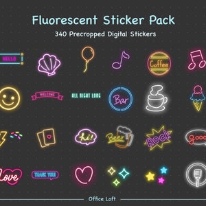 Fluorescent Stickers Digital Stickers Digital Download SVG PNG and JPG ...