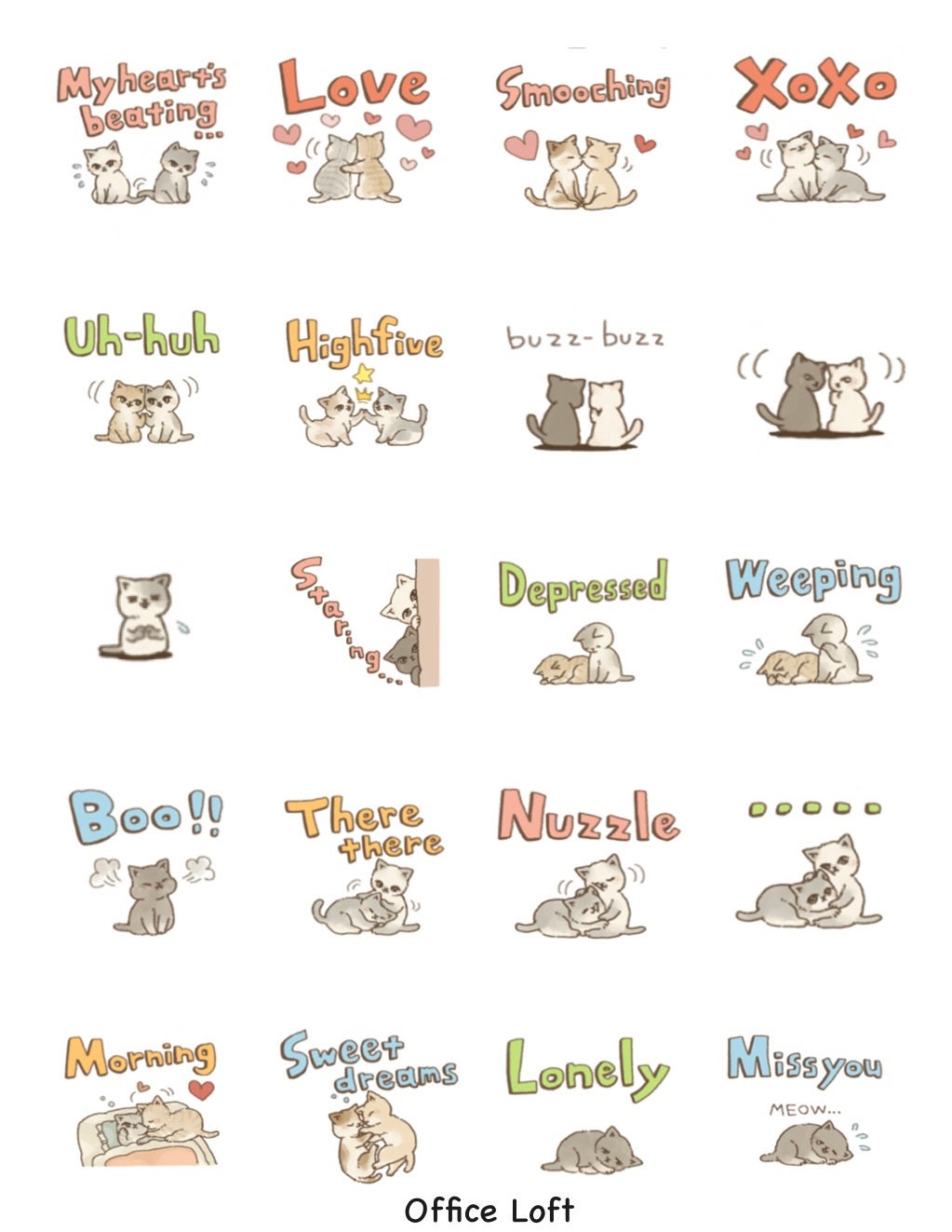 Cat Digital Stickers Happy Sticker Pack Digital Planner - Etsy