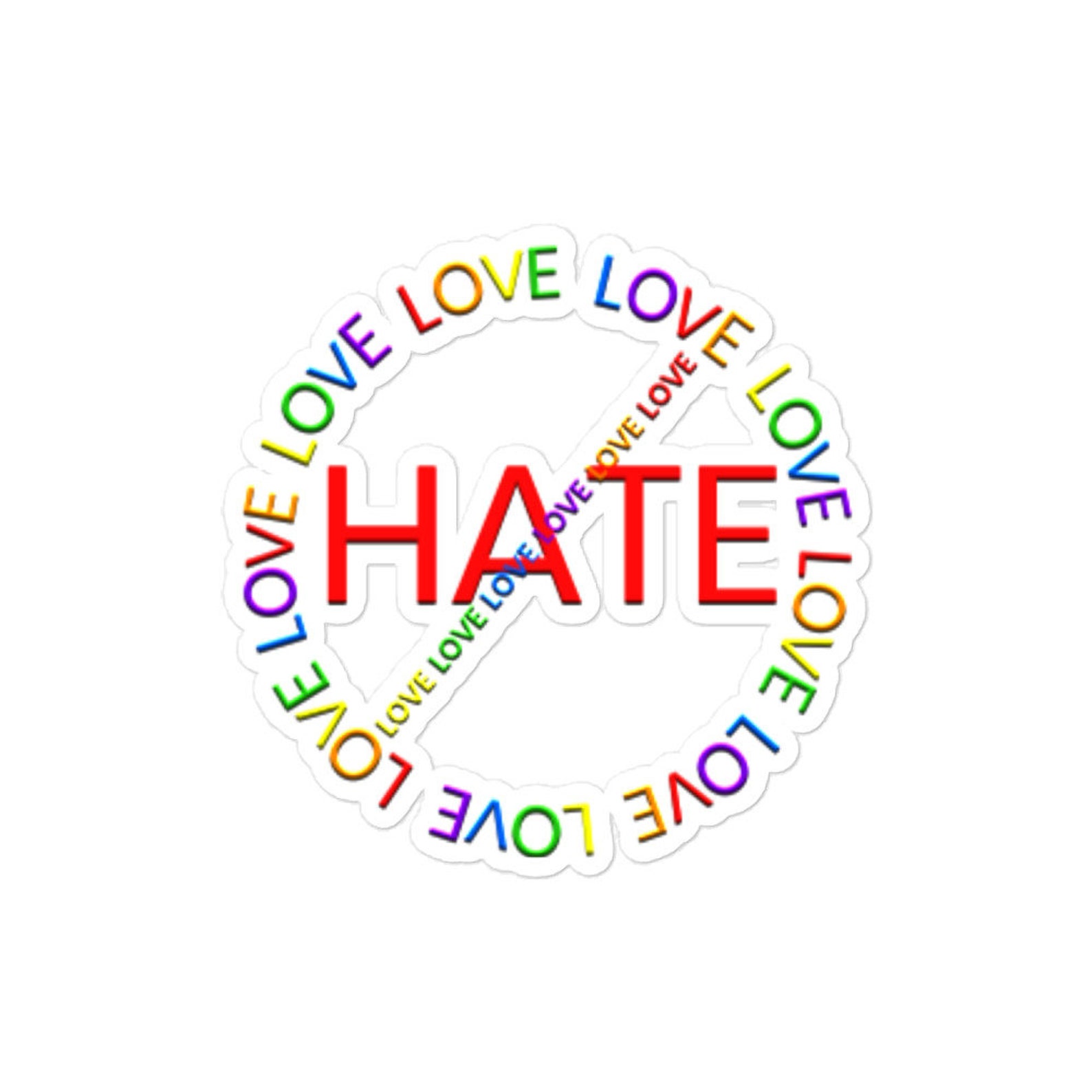 Signature Spread Love Not Hate Logo Stickers | Etsy