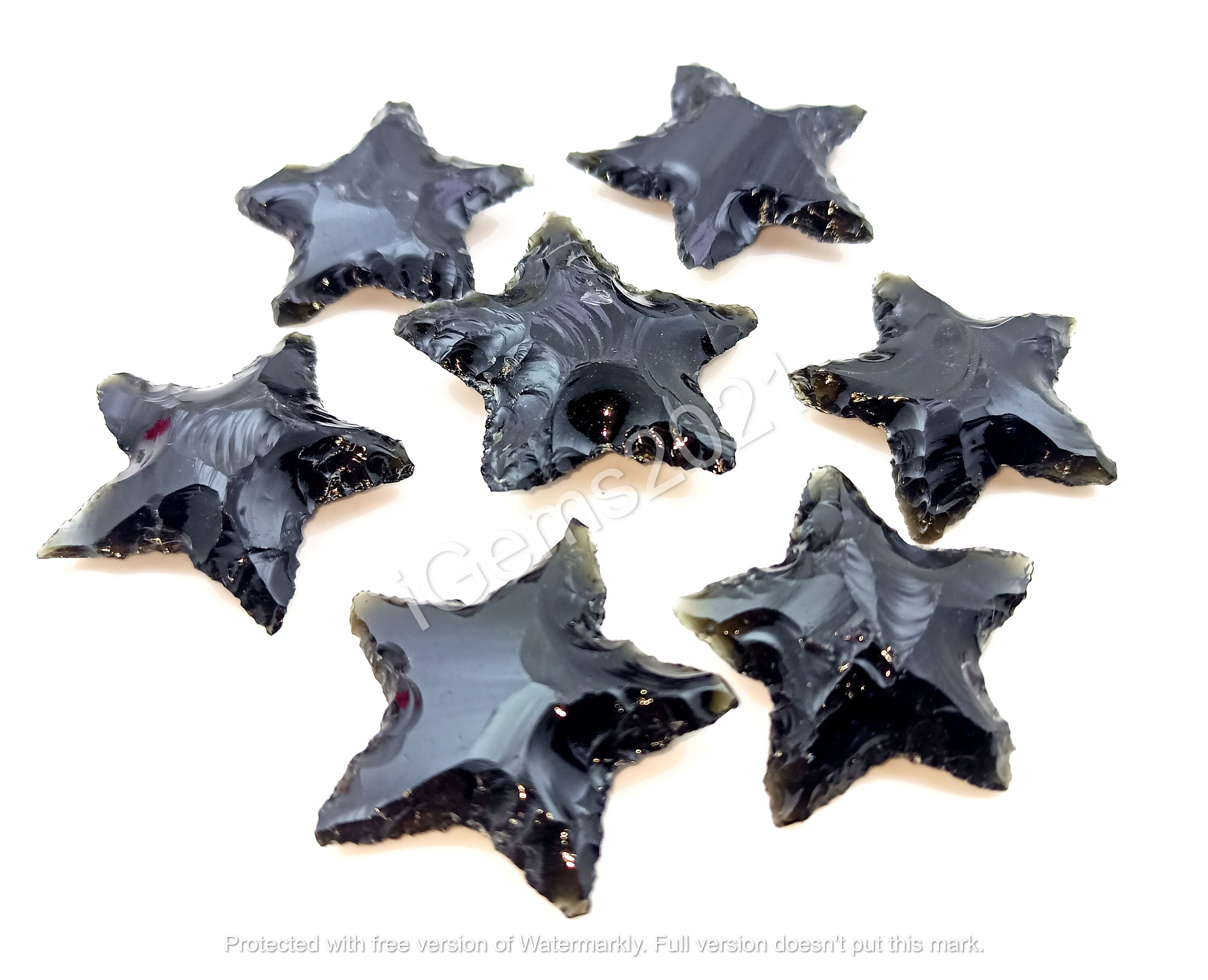 Black Obsidian Star, Obsidian Stars, AAA Crystal Star Carvings, Star ...