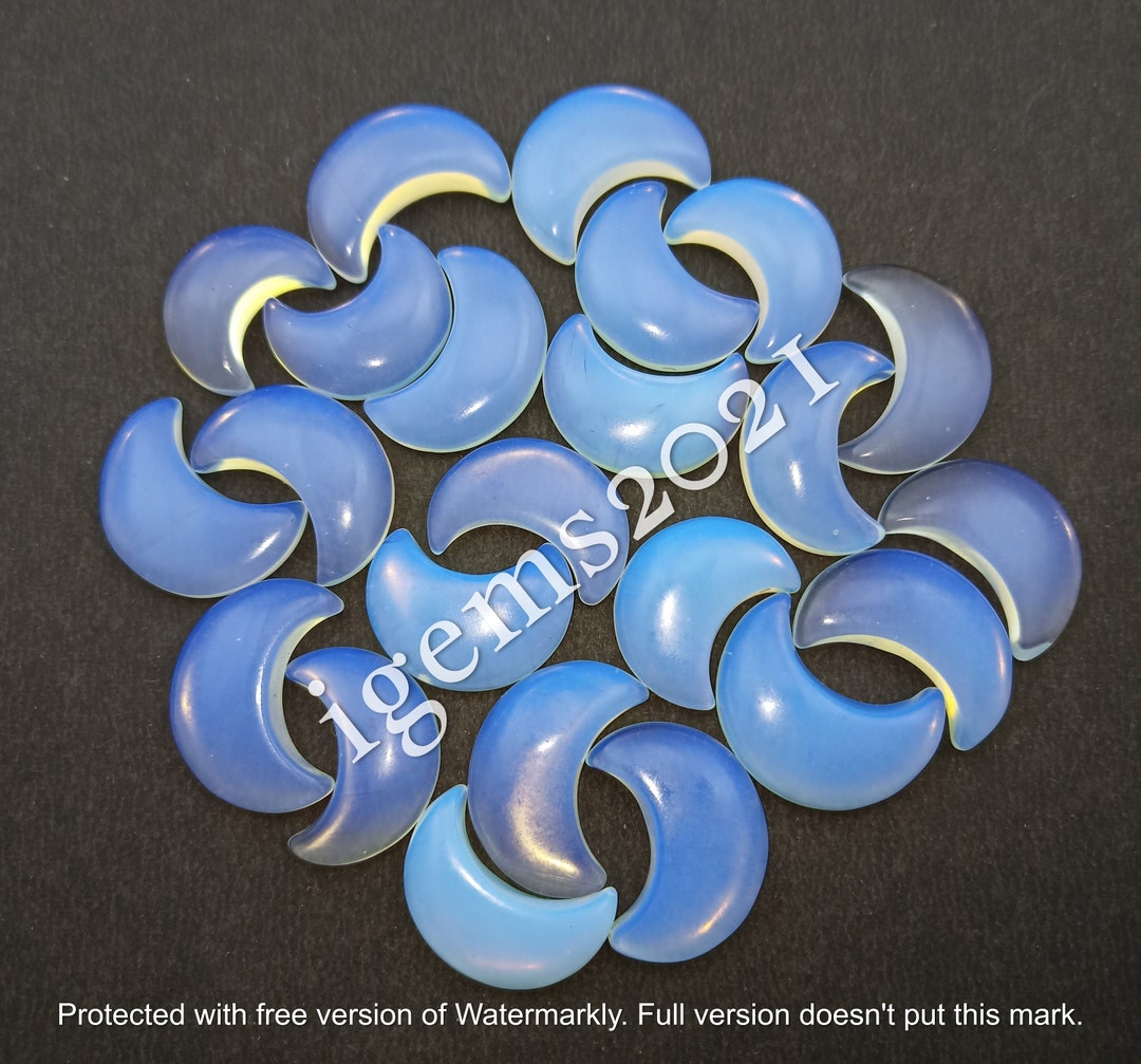 Blue Opalite Crescent Moon Shape Cabochon Gemstone, Moon Shape Stone ...