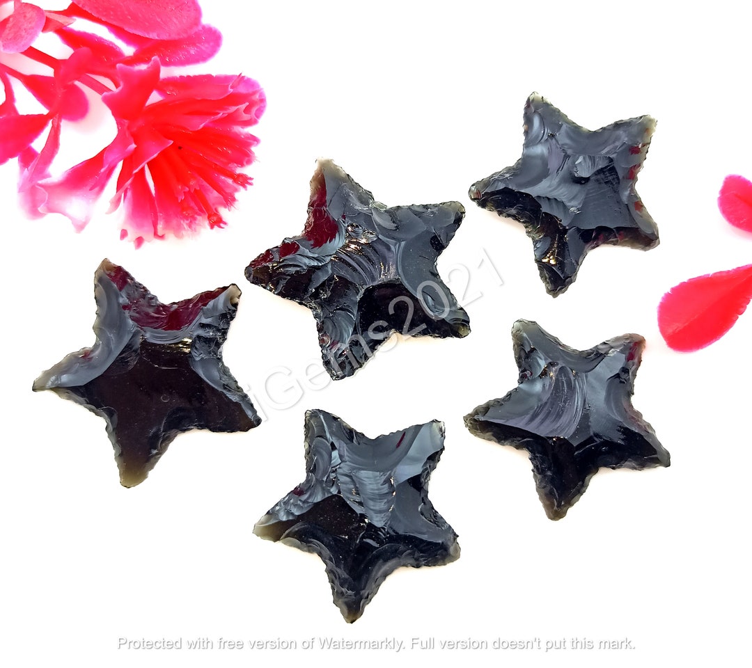 Black Obsidian Star, Obsidian Stars, AAA Crystal Star Carvings, Star ...