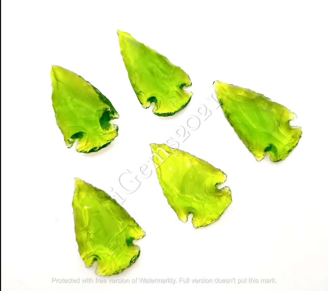 Green Peridot Arrowhead, Man Made Peridot Spearhead, Peridot Arrowhead ...