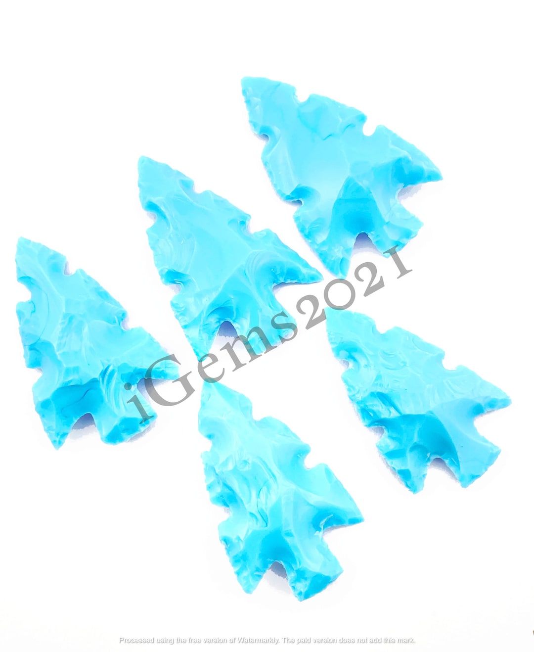 Arizona Turquoise Arrowhead Glass Stone - Arrowhead Double Cut ...