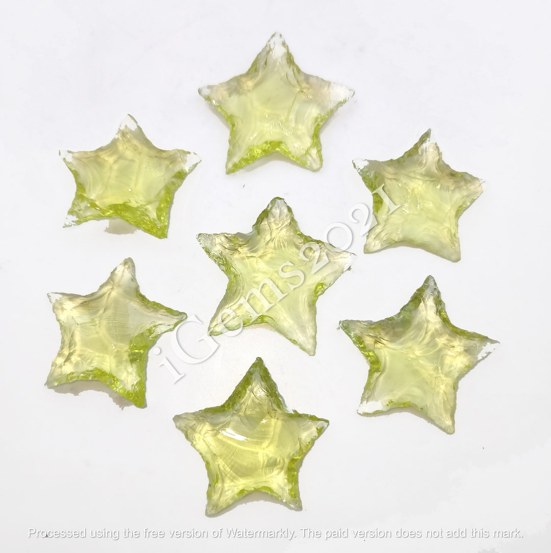 Yellow Quartz Star Shape Glass Stone Man-made Star Shape - Etsy
