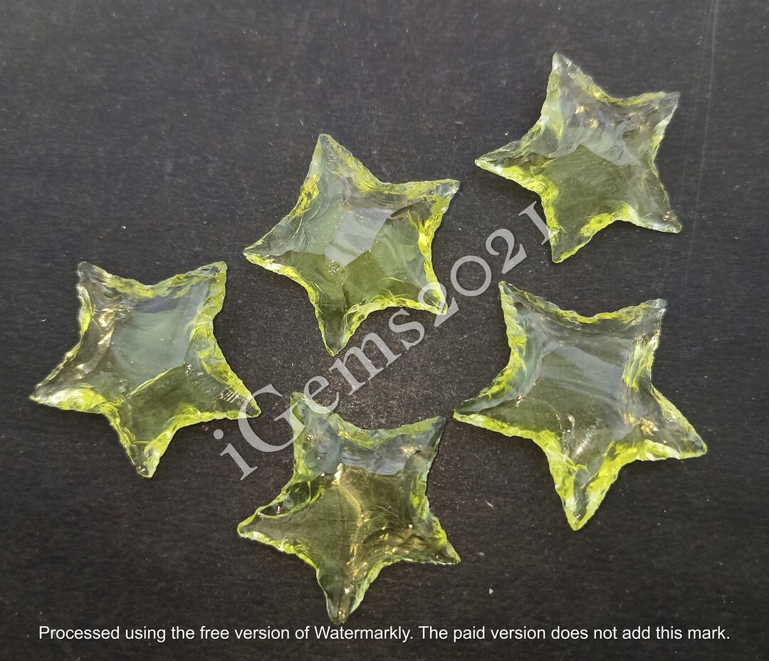 Yellow Quartz Star Shape, Glass Stone Man-made Star Shape Crystal ...