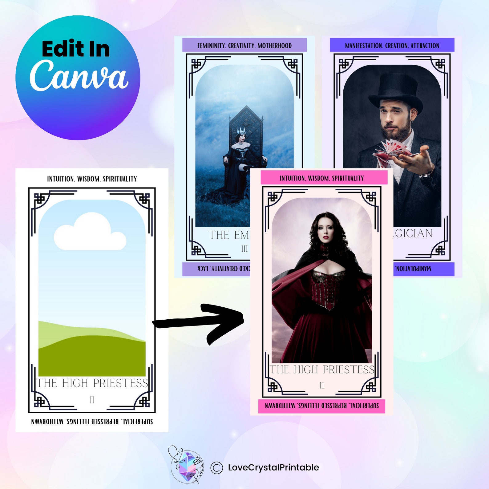 Make Your Own Tarot Cards Tarot Deck Template Tarot Template - Etsy
