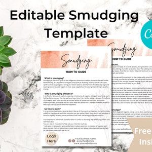 Sage Smudging Template Printable, Smudging Guide Printable ,crystal ...