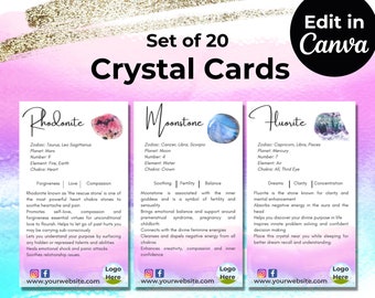 Printable Crystal Cards - Etsy