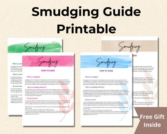 Sage Smudging Guide Printable Smudging Guide Smudge Prayer | Etsy