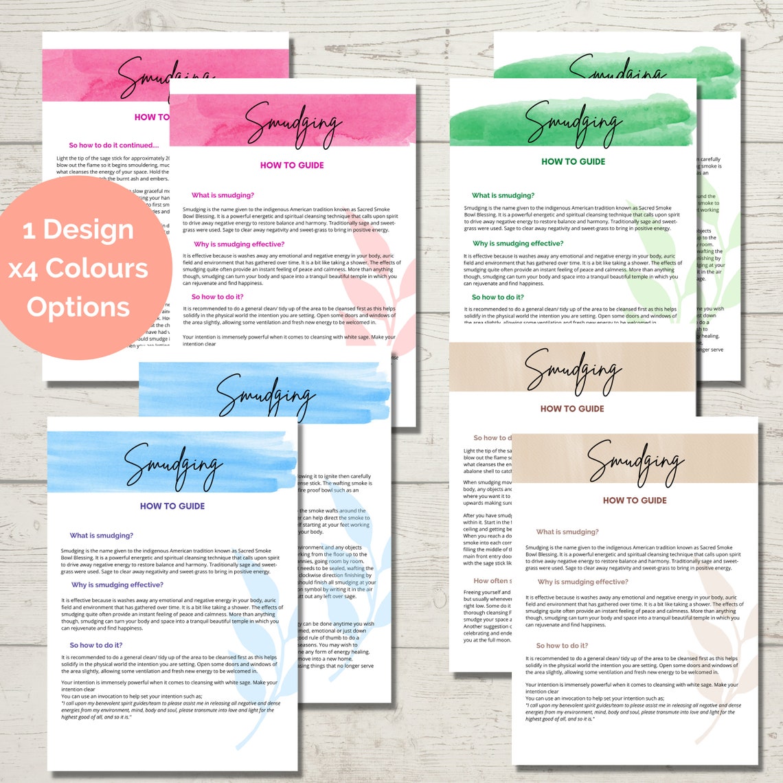 Sage Smudging Guide Printable, Smudging Guide, Smudge Prayer Card, Sage ...