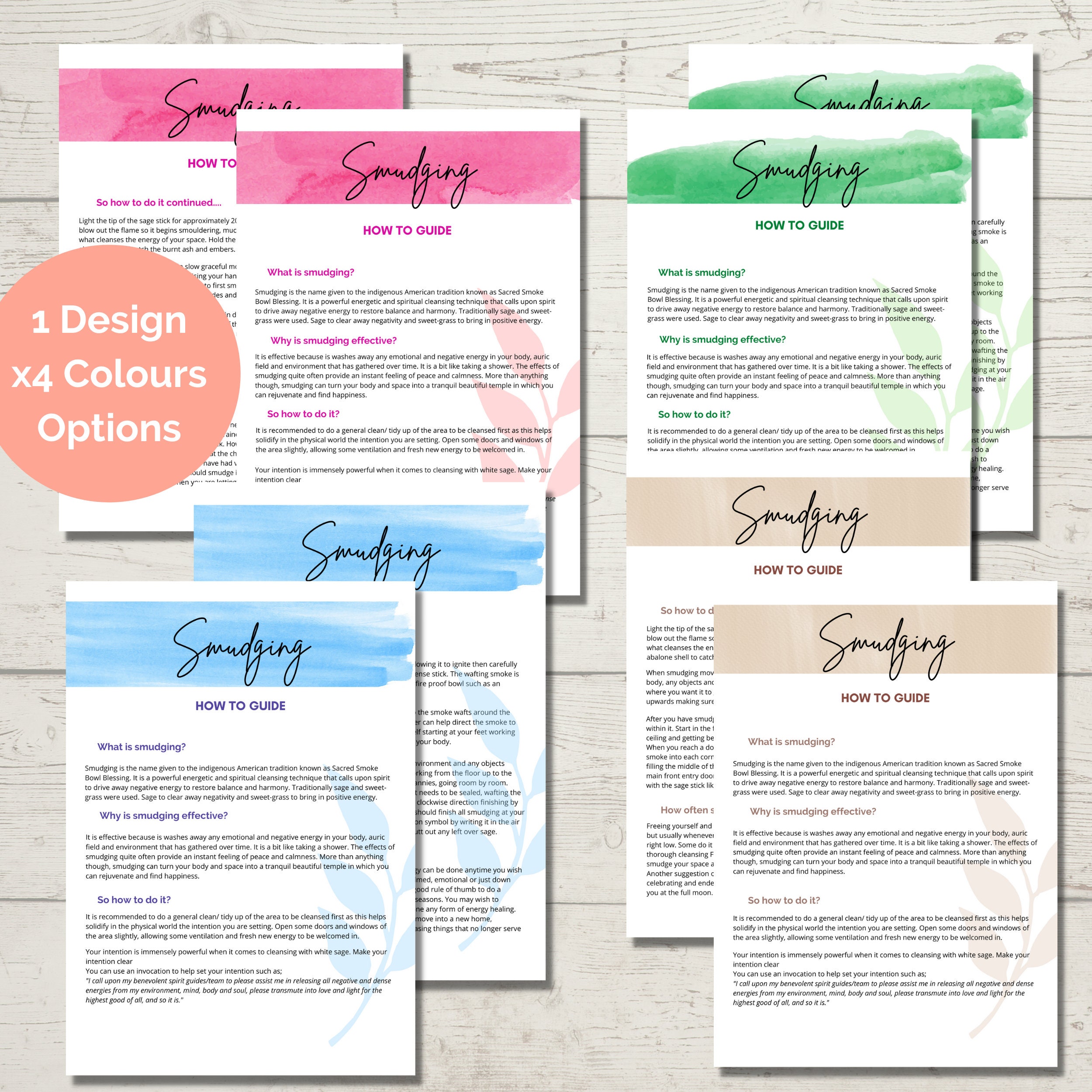 Sage Smudging Guide Printable, Smudging Guide, Smudge Prayer Card, Sage ...