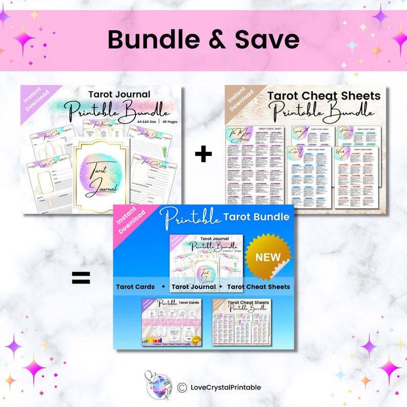 Printable Line Art Tarot Card Deck to Colour, Tarot Journal Printable ...