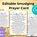Editable White Sage Smudging Prayer Card, Printable Smudge Card, Sage ...