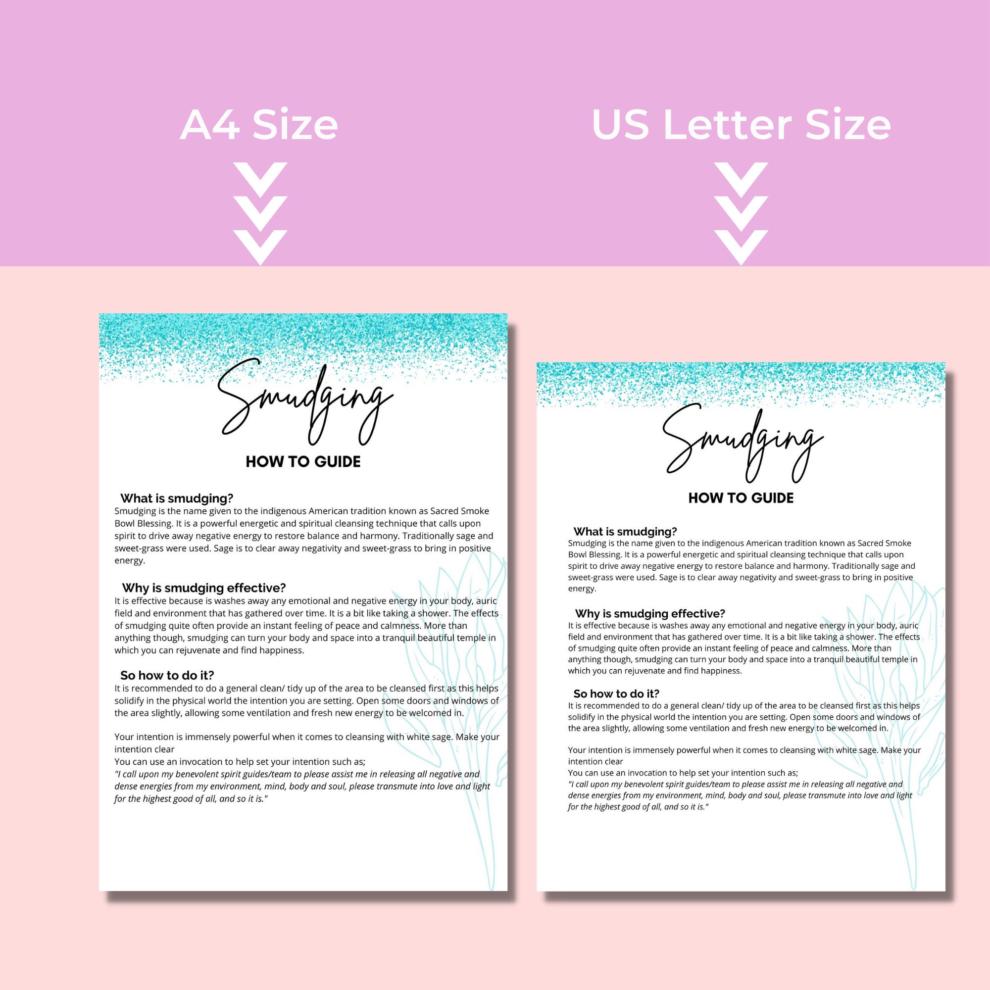 Sage Smudging Printable, White Sage, Smudging Guide, Crystal Display ...