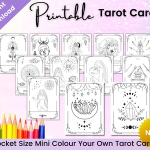 Printable Pocket Size Mini Tarot Card Deck Tarot Journal - Etsy